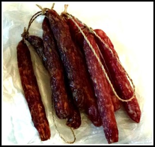 Lap Cheong: Dried, preserved Chinese sausage - stuarte